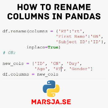 Rename The Column Of Dataframe In Pandas Python