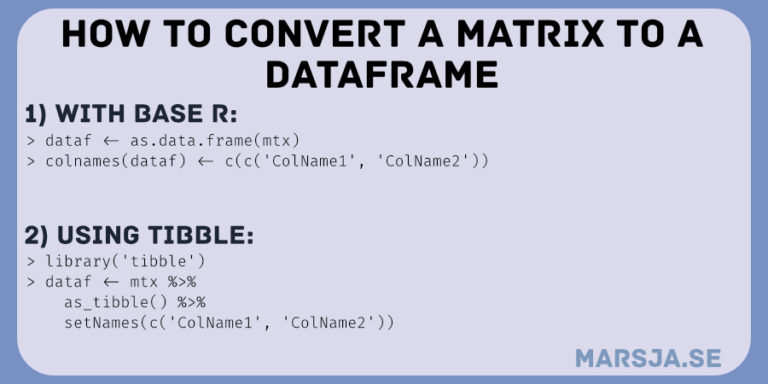 How to Convert Matrix to dataframe in R with base functions & tibble