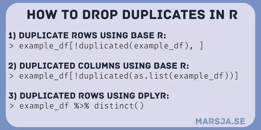How To Remove Duplicates In R Rows And Columns dplyr 