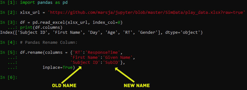 Python Dataframe Change Column Headers Webframes