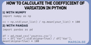 Coefficient of Variation in Python with Pandas & NumPy